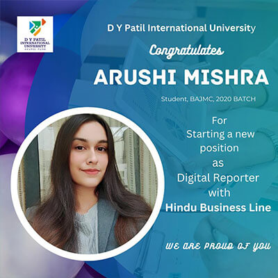 We extend our heartiest congratulations to Arushi Mishra (B.A.JMC) for starting a new position ...
